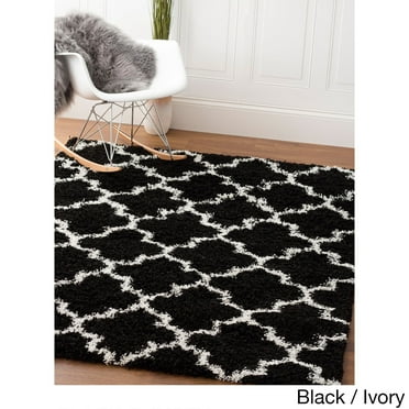 Super Area Rugs, Cozy Plush Solid Black Shag Rug , 8' x 10' - Walmart.com
