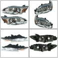 Labwork 2pcs Headlights Assembly Black Halogen Headlamp Housing Fit for ...