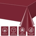 3pcs Burgundy Tablecloth Disposable Plastic Tablecloths Waterproof Wine ...