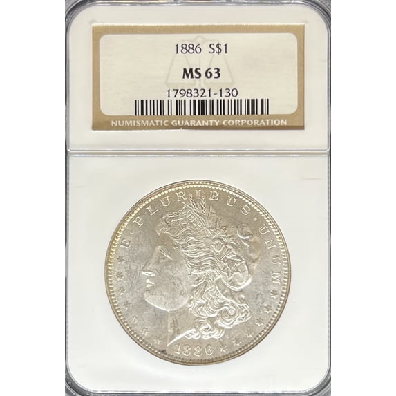 1886 Morgan Dollar MS63 NGC (PA1798321130) - Walmart.com