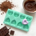 Green Heart Shaped 8 Cavity Silicone Mold With Flexible Non Stick ...