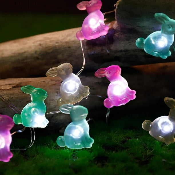 Easter Decorations Lights,10ft 30 LED Bunny Rabbit String Light for Easter indoor Outdoor Fairy ...