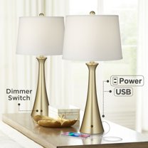 360 Lighting Carlton Modern Table Lamps 28 1/4" Tall Set of 2 Gray Wash ...