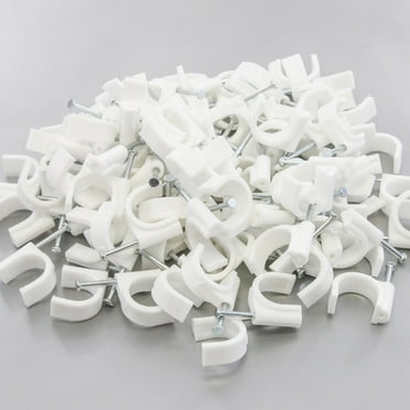 200 Round 1/2 Inches (12 mm) Cable Wire Clips Cable Management Cord Tie ...