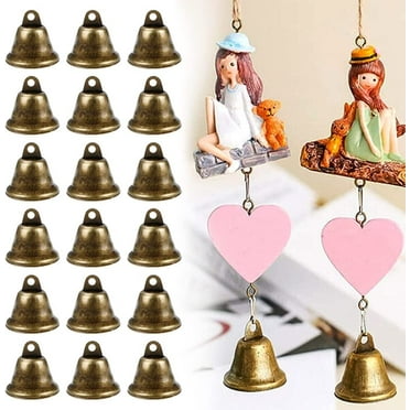 HONMEET 10pcs Tiny Bells For Crafts Golden Brass Round Vintage Style ...