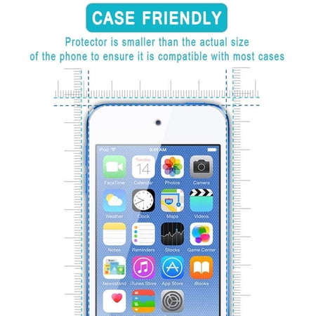 Vultic iPod Touch (7th / 6th / 5th Gen) Screen Protector Tempered Glass ...