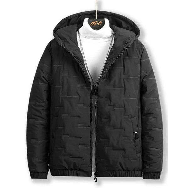 Capreze Puffer Jacket Jacket for Men Winter Front Zip Parka Jackets ...