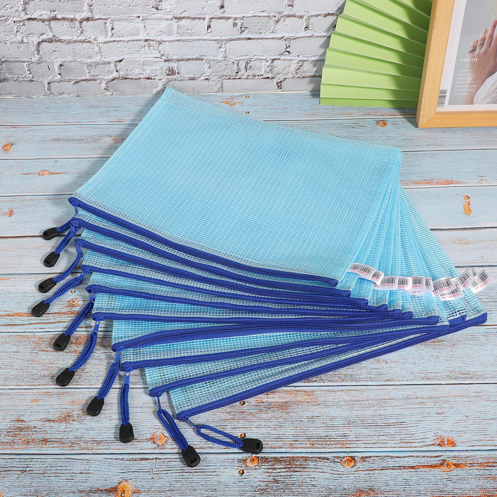 Fugacal 10pcs Zipper Pouch, PVC Mesh File Folder Storage Bags, Document ...