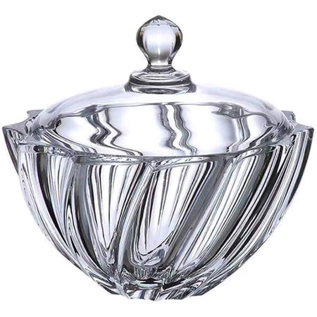 Elegant Mini Glass Candy Dish with Lid, Royal Style Storage Box for ...