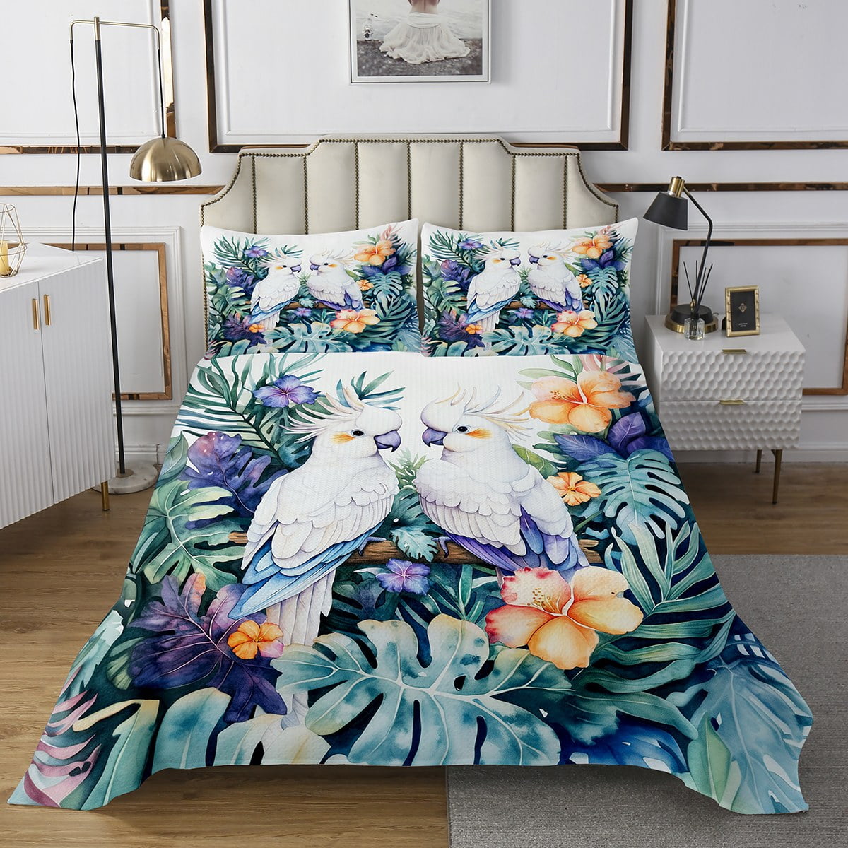 Click here for Erosebridal Kawaii Parrot Bedspread Sets King Size... prices