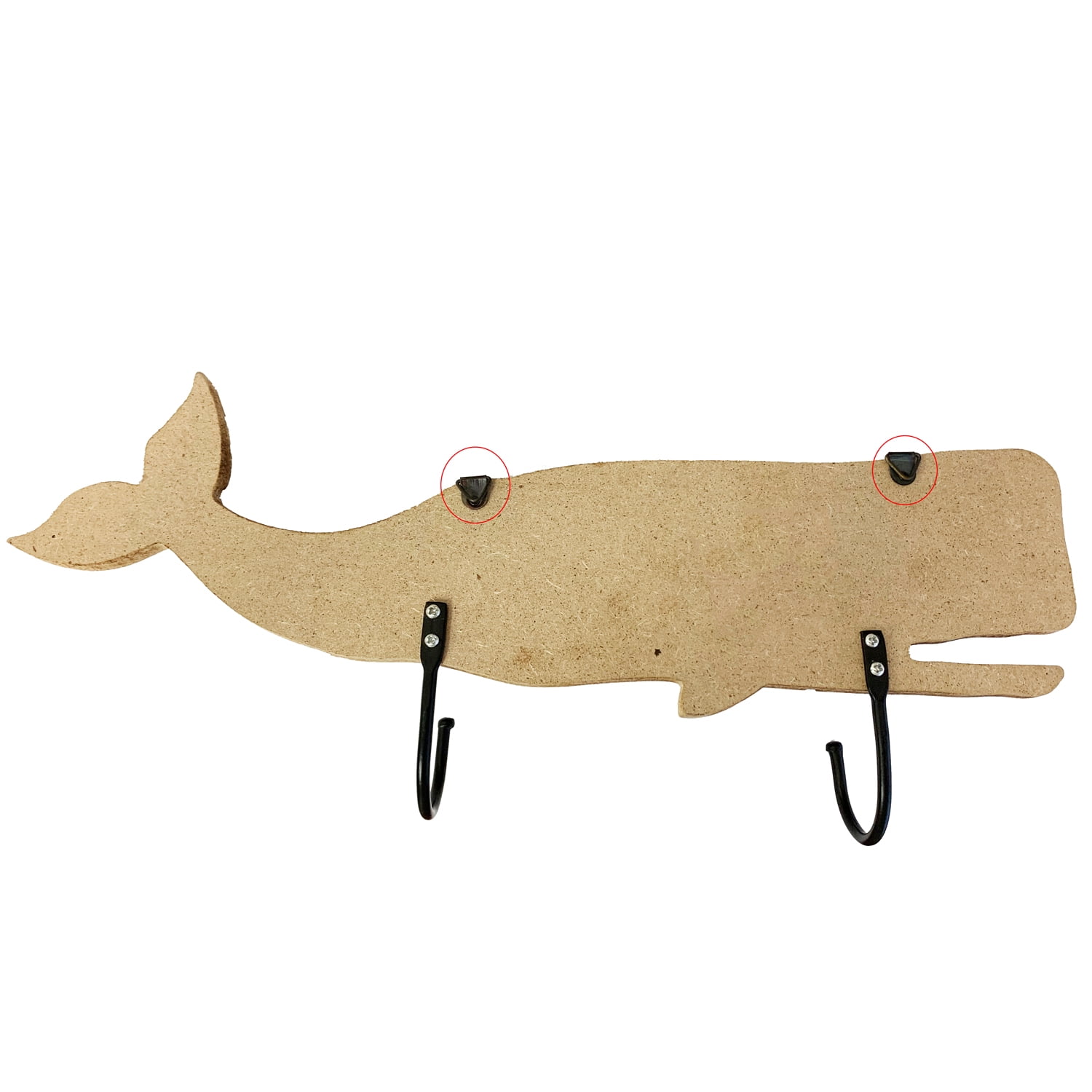 Storage & Organization Wooden Whale Shaped Wall Mounted Hanger Rustic ...