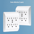 [ETL Listed] 2-Pack 6 Outlet Extender Wall Tap, 15A/1875W, Multi Plug ...