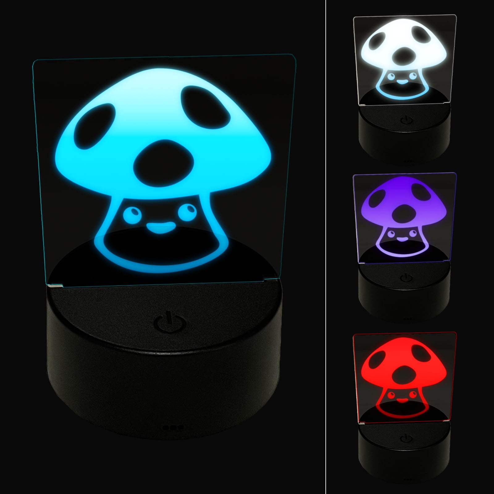Cute Kawaii Toadstool Mushroom LED Night Light Sign 3D Illusion Desk ...