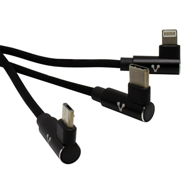 Cable Vorago CAB-308 carga y transferencia 3 en 1 micro usb, tipo c y lightning 8 pines | Bodega ...
