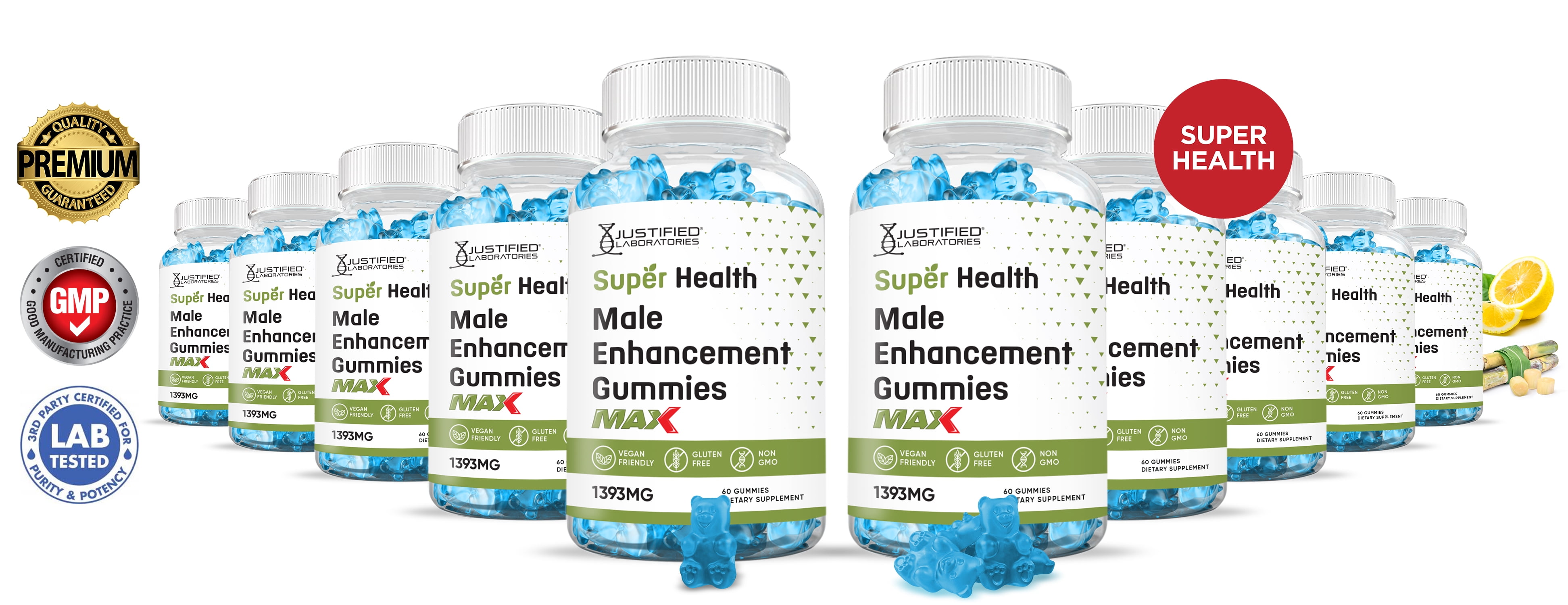 (10 Pack) Super Health Male Enhancement Max Gummies 1393MG 600 Gummys ...