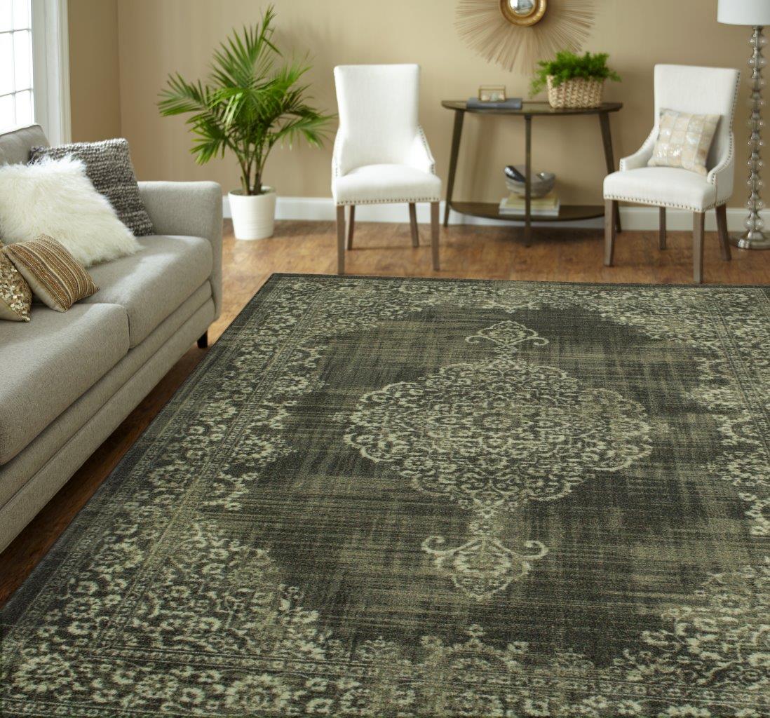 Mohawk Home Precision Printed Rug, Aria Charcoal, 8' x 10' - Walmart.com