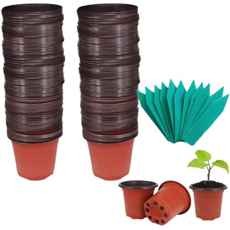 Sfee 100 Pack Plant Nursery Pots 4 inch Plant Pots, Soft Durable ...