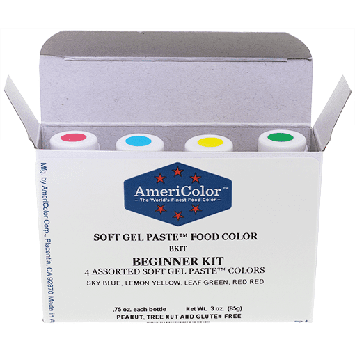 AmeriColor, Beginner Kit , 4 .75 Ounce Food Color Bottles, Soft Gel ...