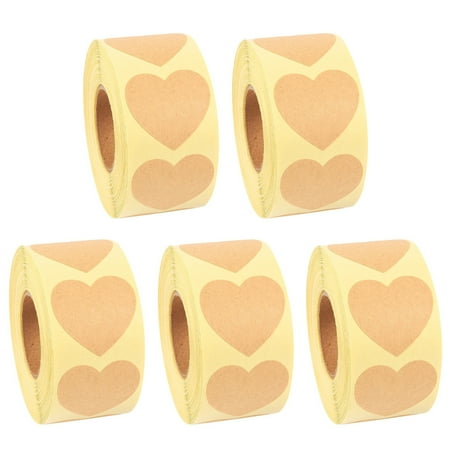 5 Rolls of DIY Kraft Paper Stickers DIY Kraft Gift Sticker Packing ...