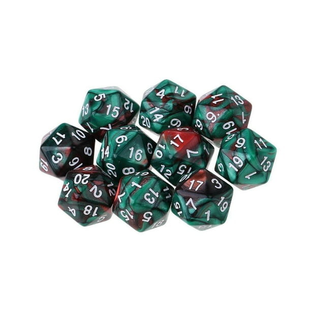 Xingzhi 10pcs/set 20 Sided D20 Dice for TRPG Game Green Coffee - Walmart.ca
