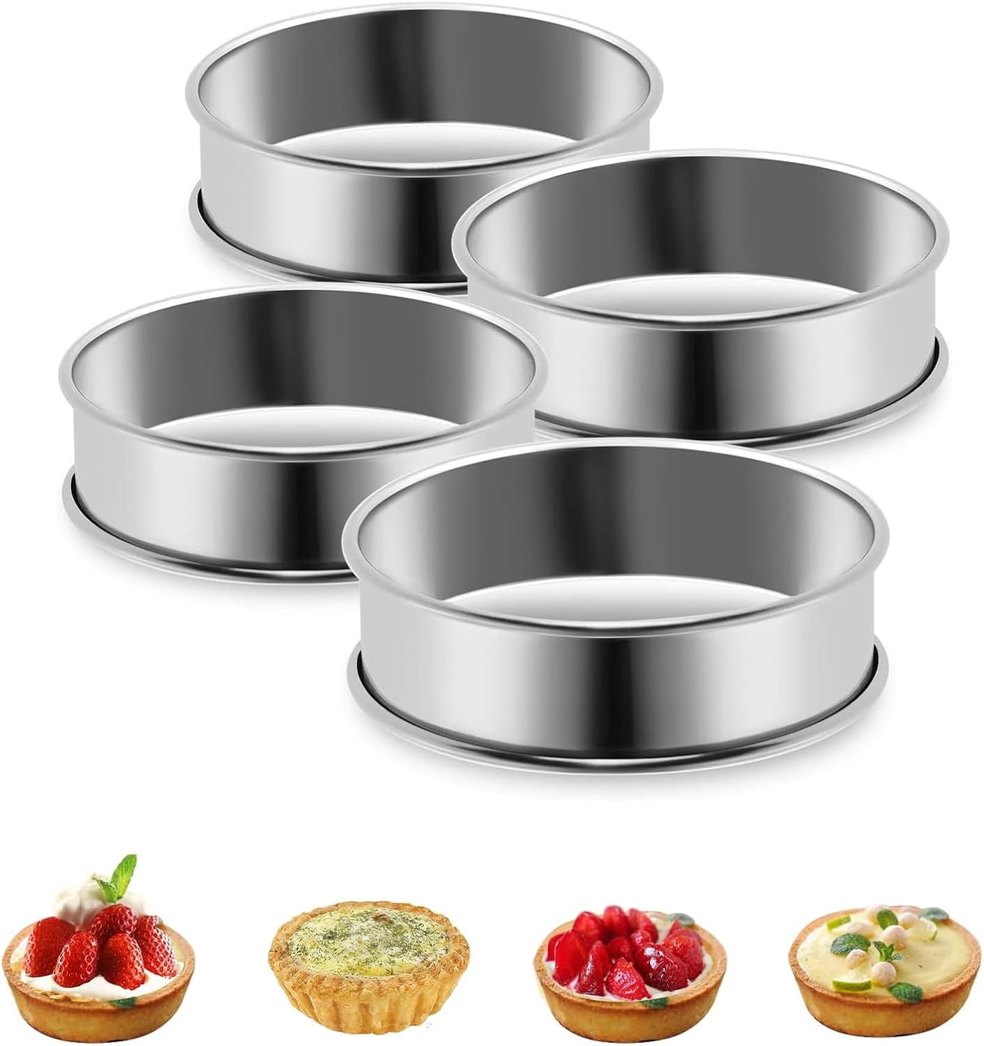 4pcs Crumpet Rings,Pastry Rings are Used to Bake Cookies for Dessert ...