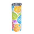 20oz Stainless Steel Mug Reusable Tumbler With Lid And Straw For Hot ...