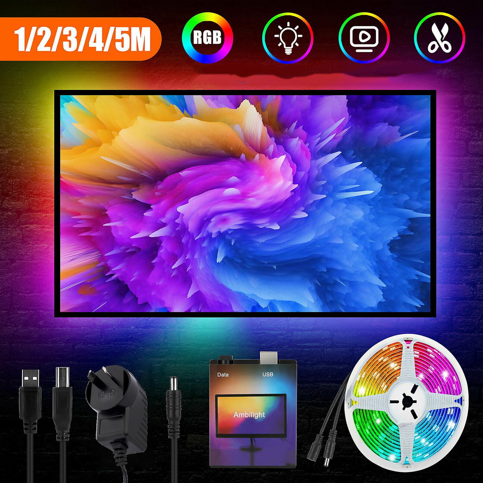 Ambilight Usb Led Strip Tape Computer Pc Dream Pantalla Retroiluminación oso de fresa Hogar ...