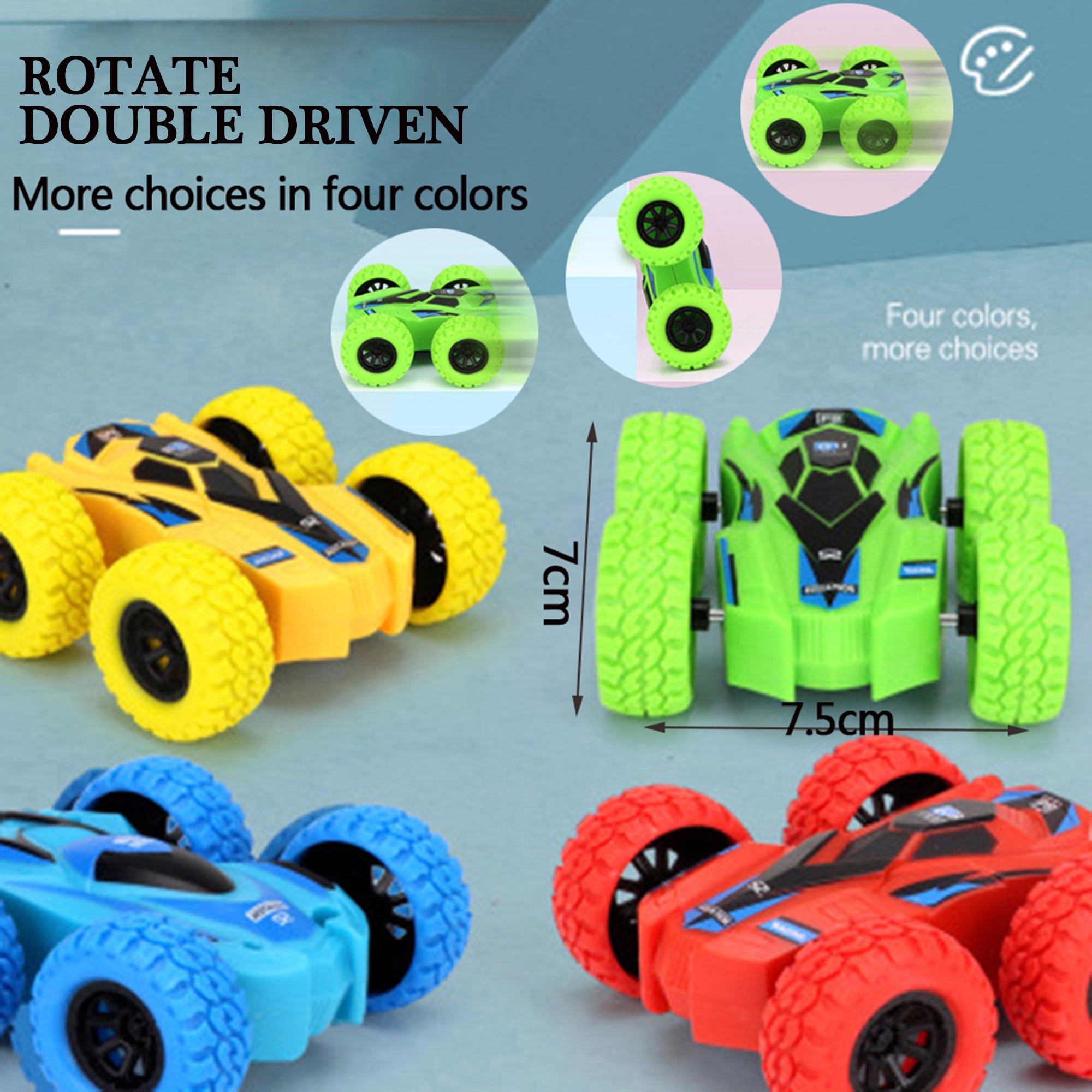 Set of 4 Stunt Flip Inertia Double-Sided Drive Four Wheel Off-Road ...