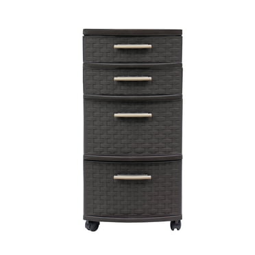 Rimax All-purpose Plastic Resin 4-Drawer Rolling Storage Cart, White ...