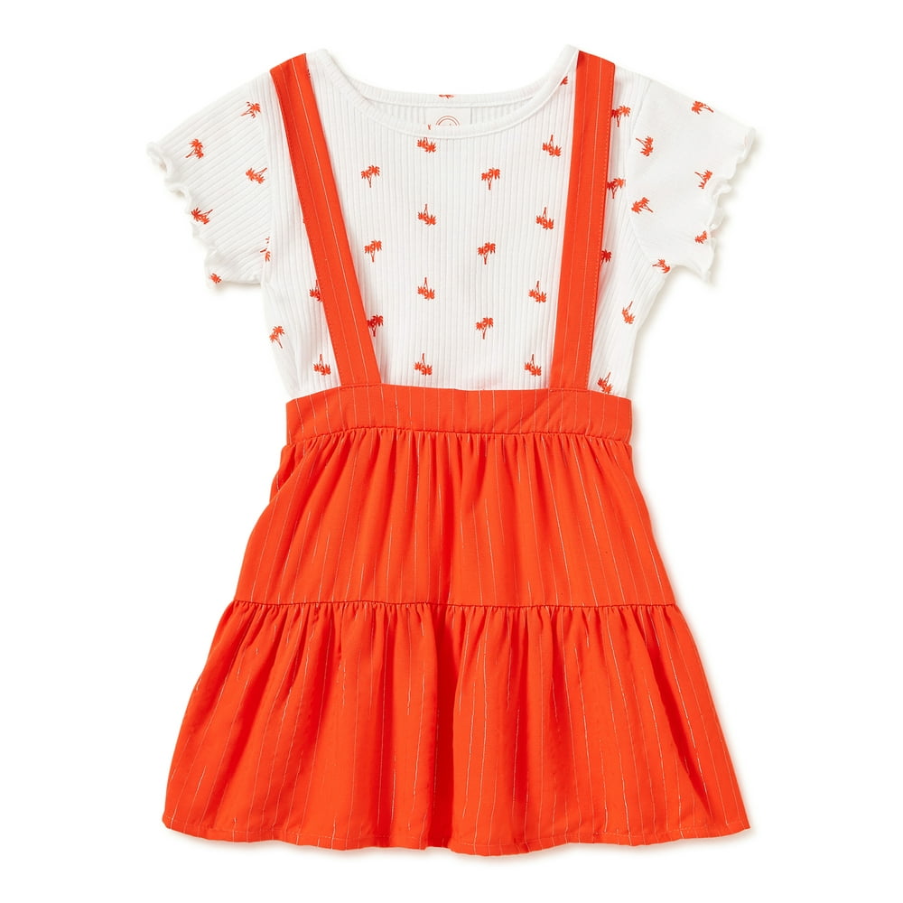 Wonder Nation - Wonder Nation Baby & Toddler Girl Top and Pinafore ...