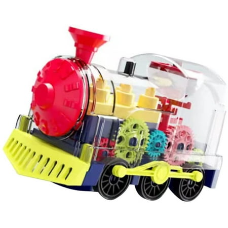 Electric Train Toy Funny Transparent Gear Train Remote Control Train ...
