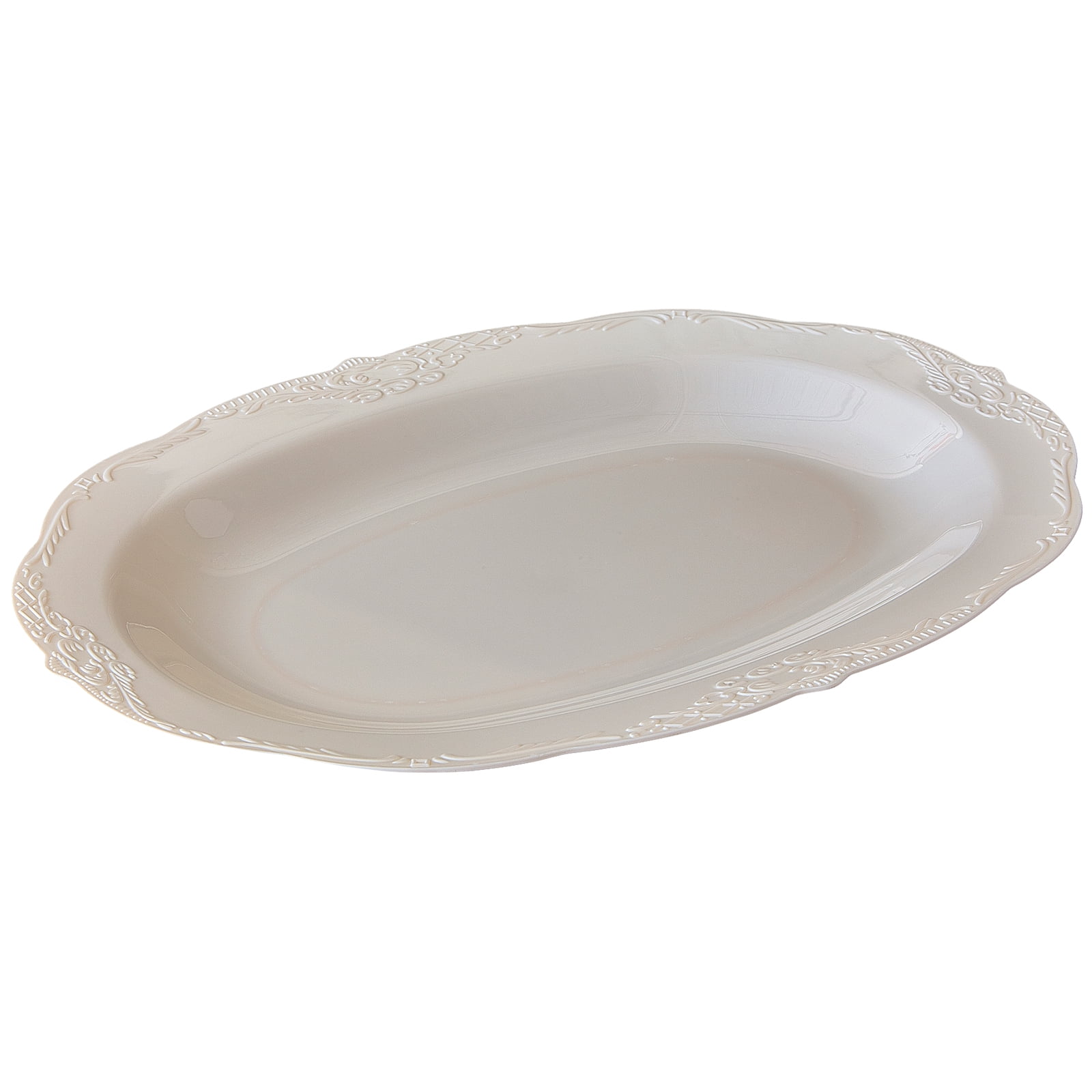 CREAM PLASTIC TRAYS | Embossed Rims | Vintage Collection | 3 PC ...