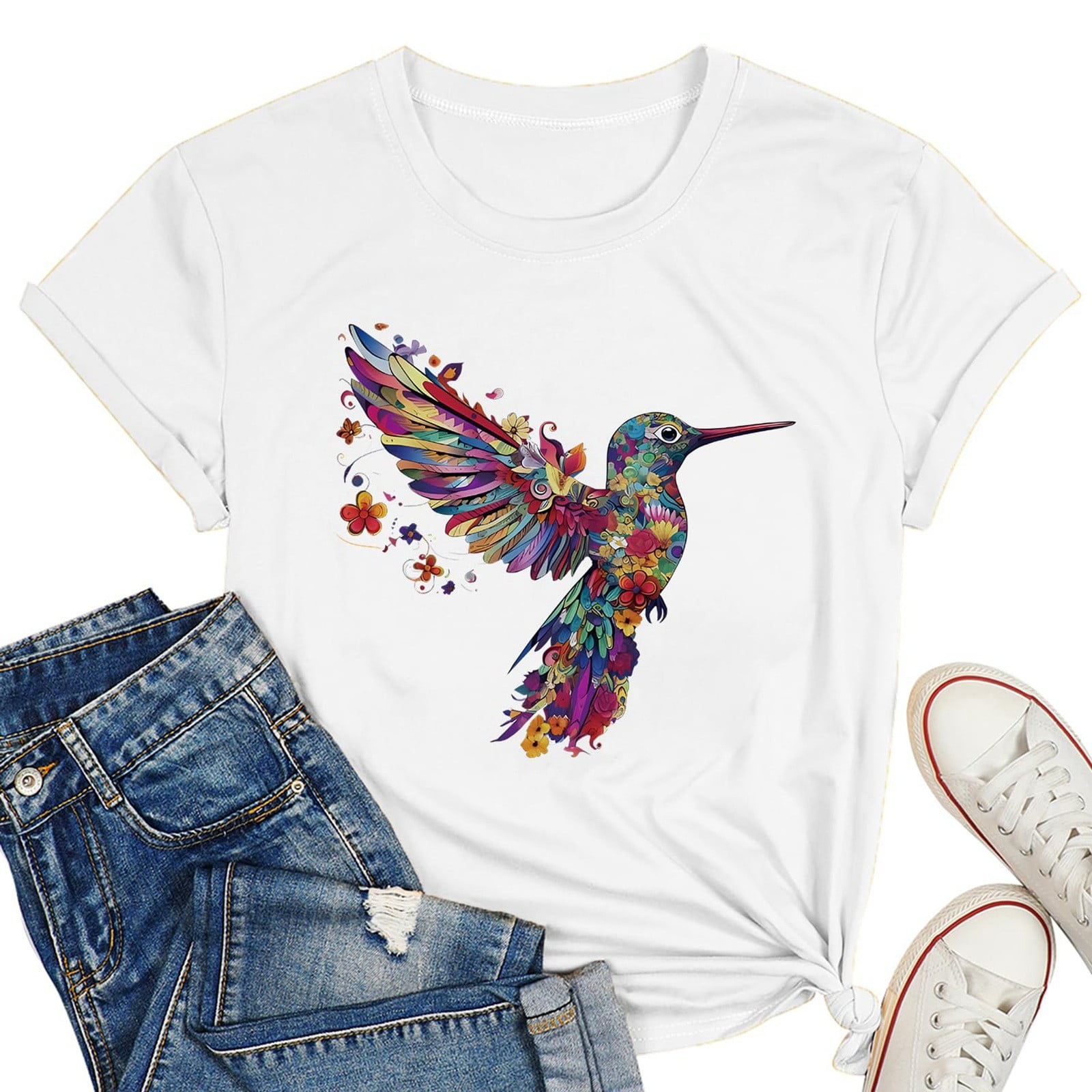 Click here for Chaochao Womens Casual Loose Crewneck Tee - Short... prices