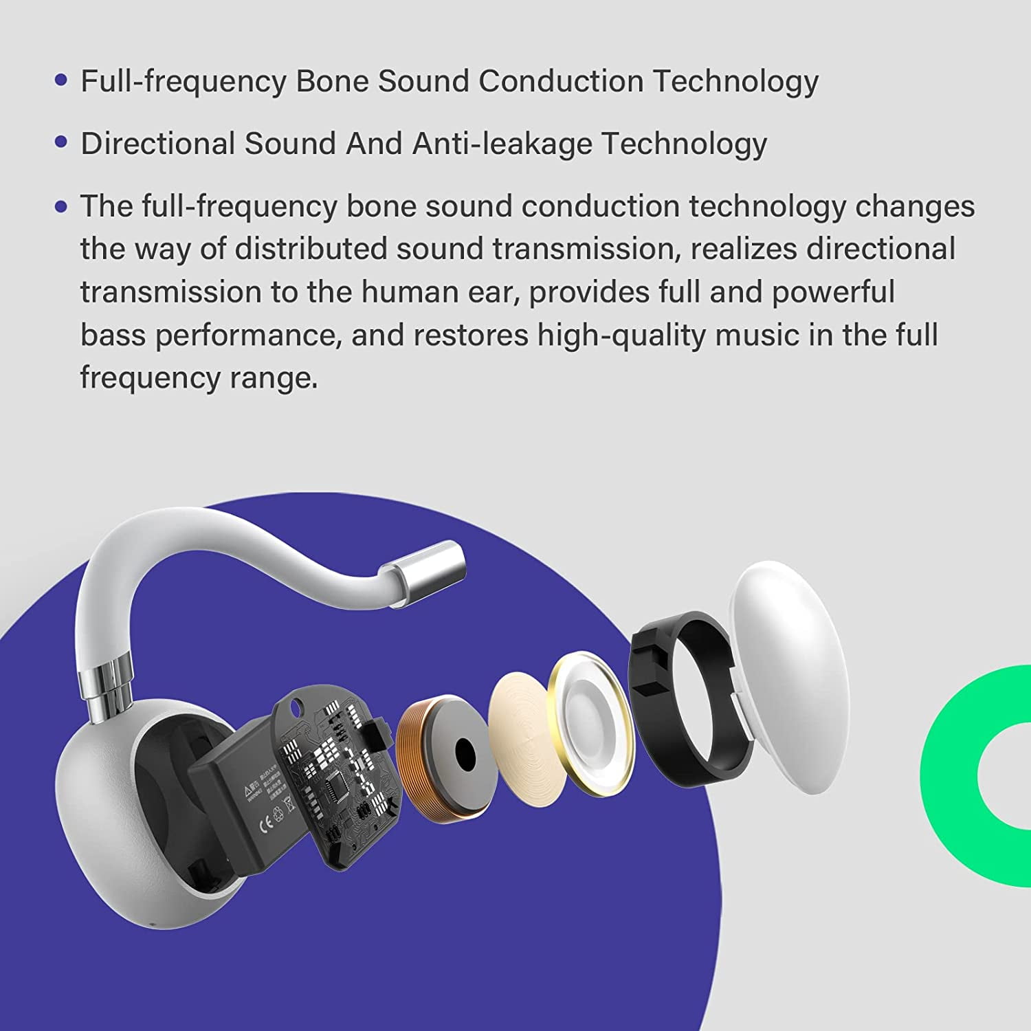 Buy IKKO Breezy ITG01 Wireless Bone Conduction Headphones, Open Ear Sports Bluetooth 5.3 ...