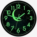 JoFomp Luminous Wall Clock, 12 inch LED Night Light Silent Clock, Glow ...