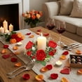 Fzsteel Faux Rose Candle Garland Ring Decoration for Wedding Party Home ...