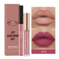 Long Lasting Non Sticky Lip Gloss Lip Glaze 2 5ml Lipliner Combination