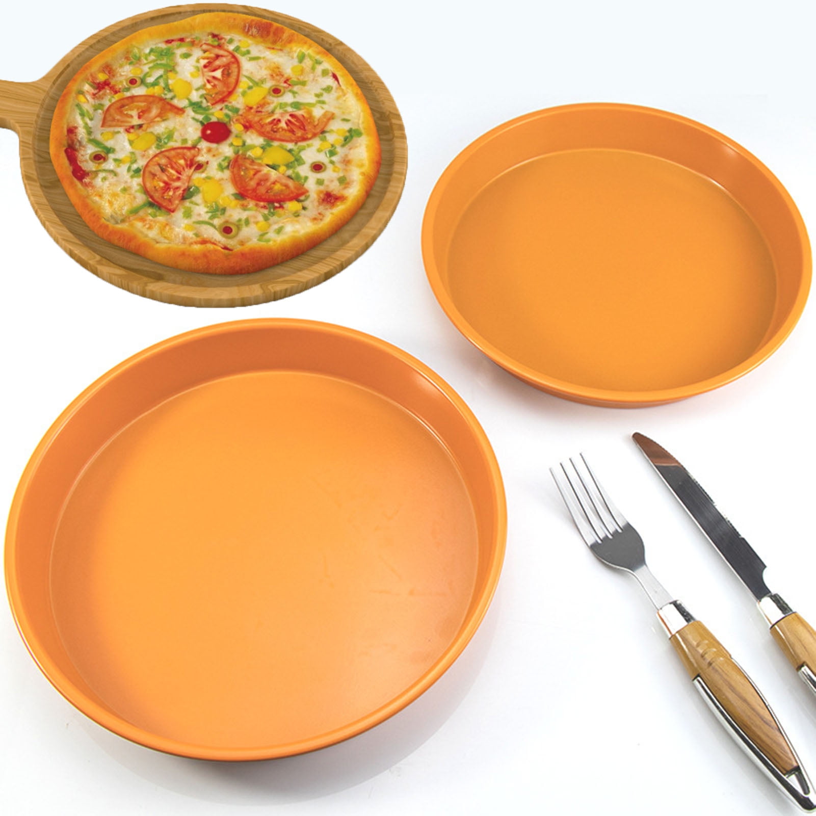 Hadanceo 8/9 Inches Pizza Pan Nonstick Fast Heat Conduction Round ...