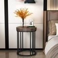 Tribesigns Modern Wood End Table with Storage, Small Round Side Accent ...
