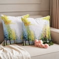 Birch Trees Path Outdoor Throw Pillow Covers Set of 2, Leaves Autumn ...
