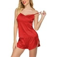 Aobny Silk Ladies Pajamas Sets Women's Plus Satin Red Cami Set ...