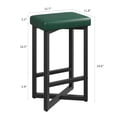 Bar Stools Set of 2 Counter Height Backless Stools with PU Leather ...
