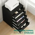 DEXTRUS 5 Drawer Mobile File Cabinet, Wood Filing Chest for Home Office ...