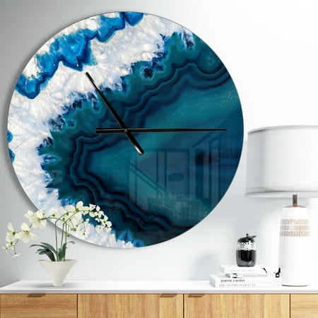 Designart 'Blue Brazilian Geode ' Modern wall clock - Walmart.com ...