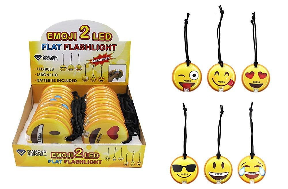 Diamond Visions 08-1856 Flat LED Emoji Flashlight with Magnet MultiPack ...