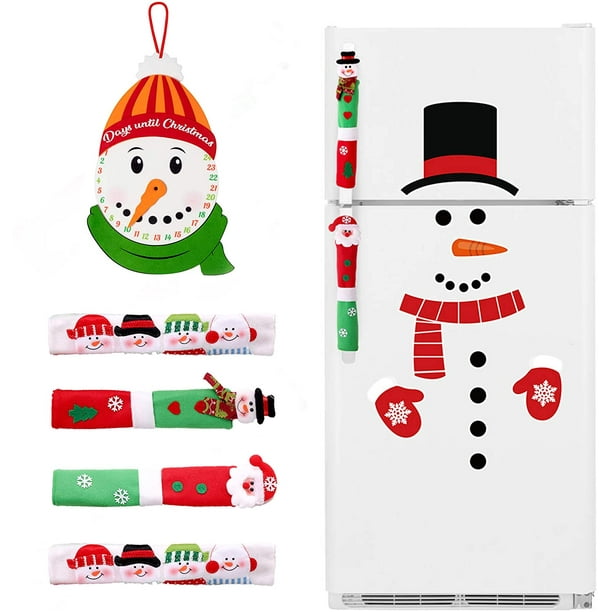 4 Pieces Christmas Refrigerator Handle Covers/Snowman Advent Calendar ...