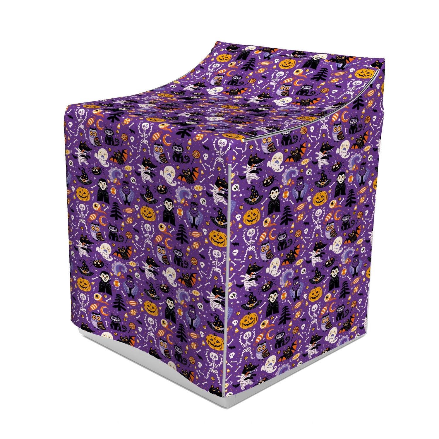 Halloween Washer Cover, Cartoon Design Horror Symbols of Vampire Ghost ...