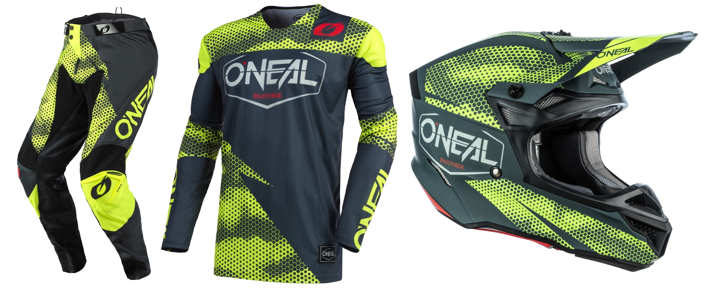 Oneal Mayhem Covert Yellow Motocross Jersey Pant Helmet Combo - Walmart.com