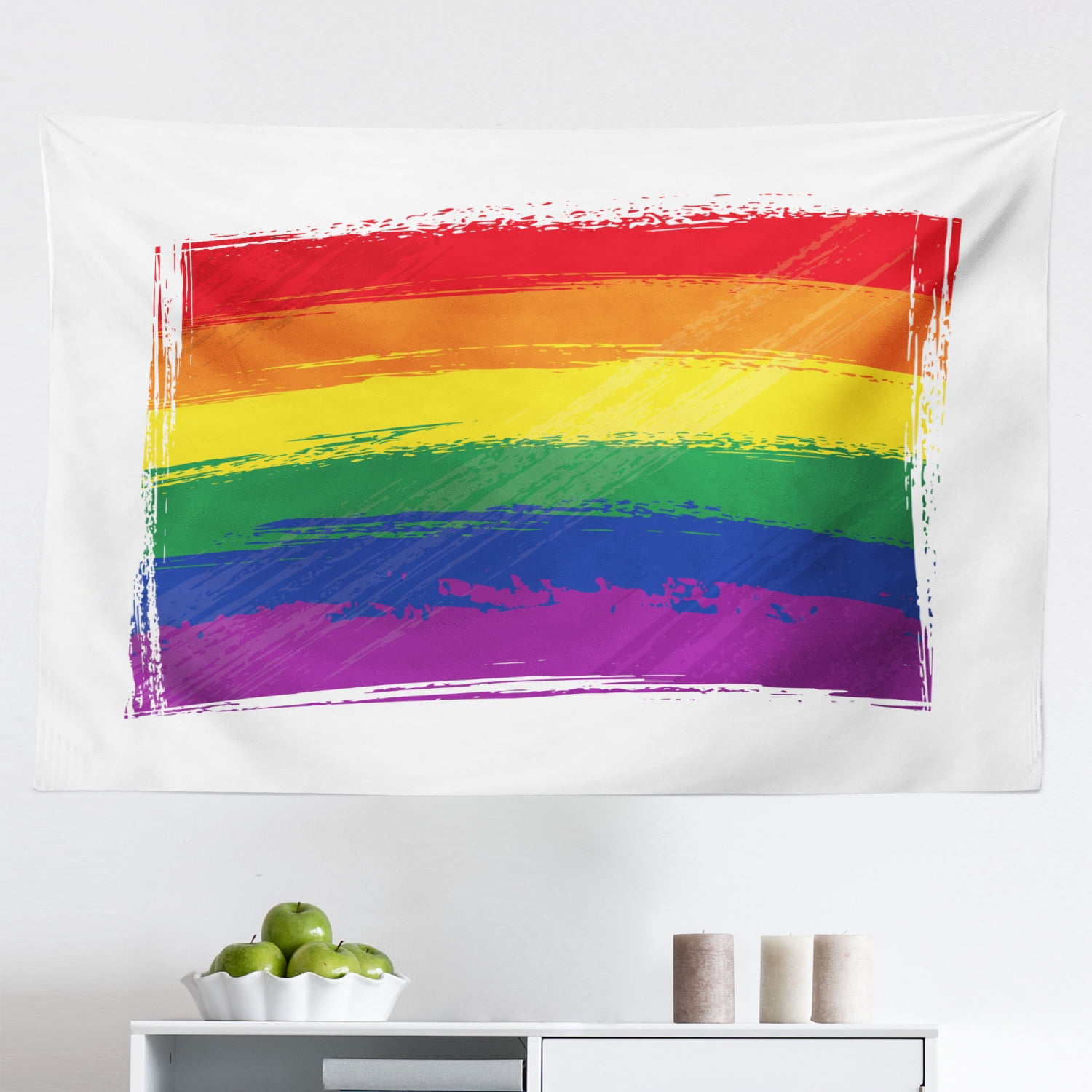 Pride Tapestry, LGBT Lovers Meet in Crowd Composition with Walking ...