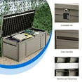 Dextrus 120 Gallon Large Outdoor Patio Deck Box,Louvered Resin Outdoor ...